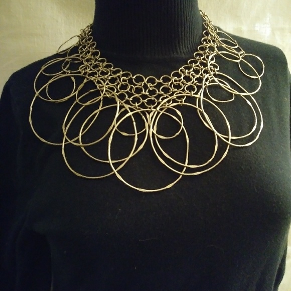 unbranded | Jewelry | Silver Metal Funky Multi Sized Rings Necklace ...